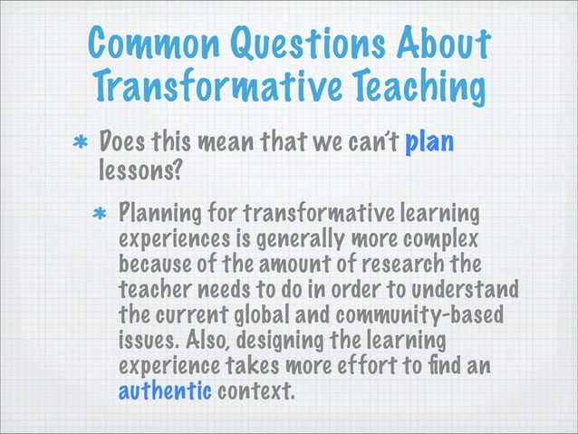 Transformative Teaching Methods | PDF