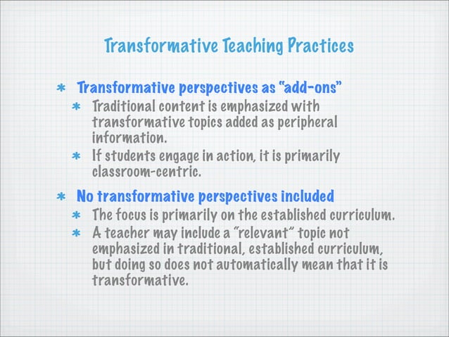 Transformative Teaching Methods