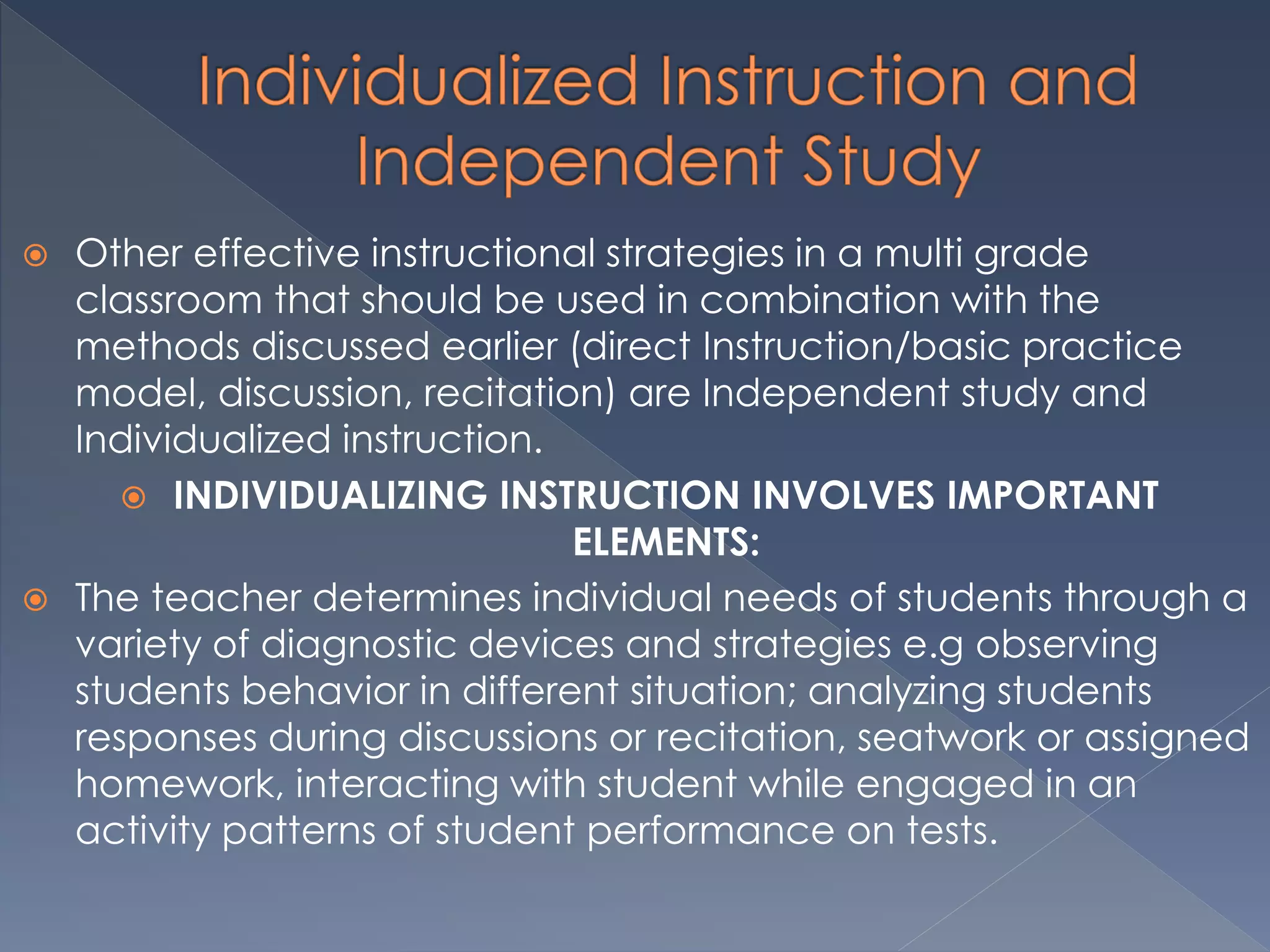 Methods Most Commonly used in Multigrade Teaching | PPTX