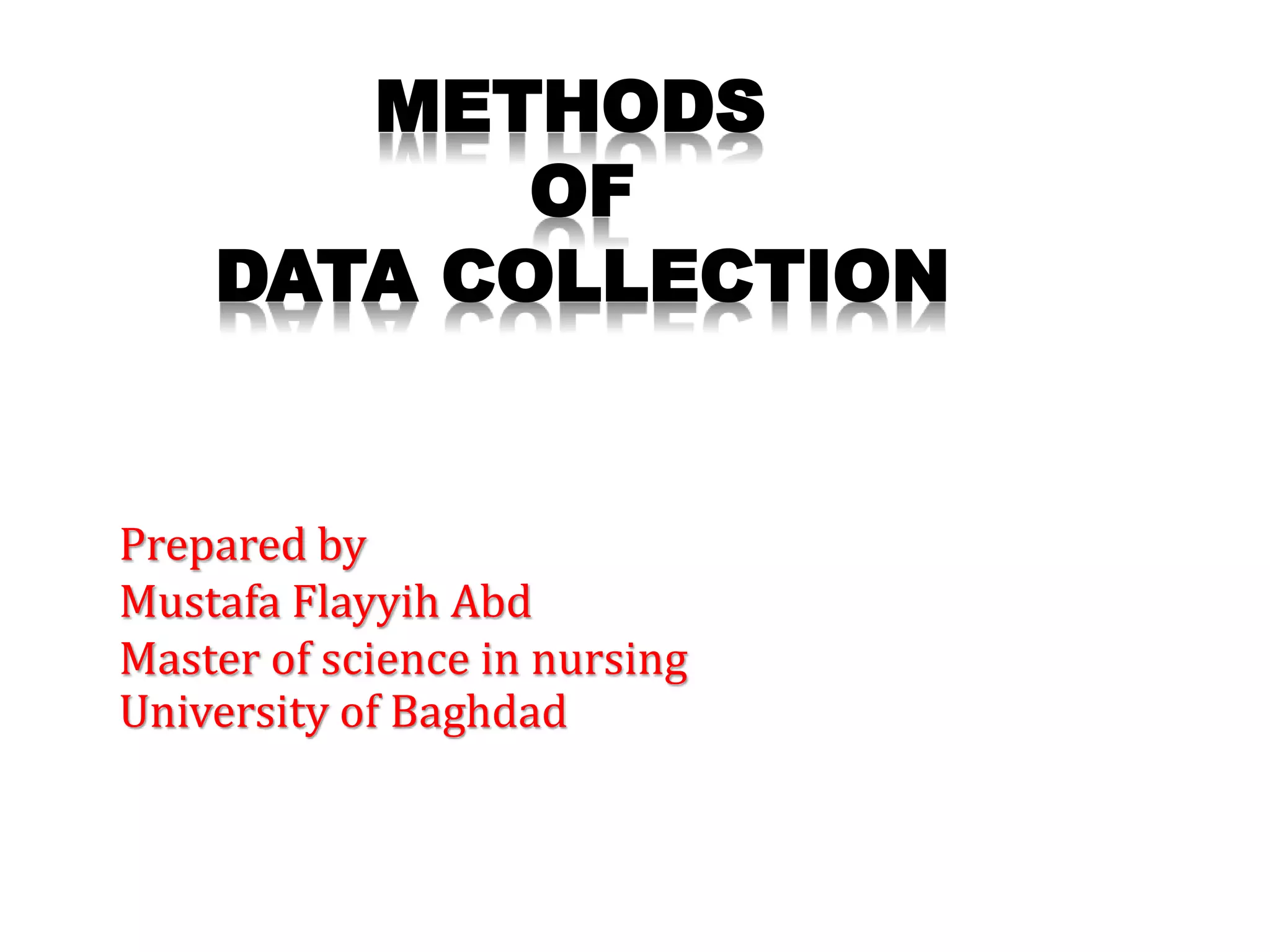 Methods of data collection | PPT
