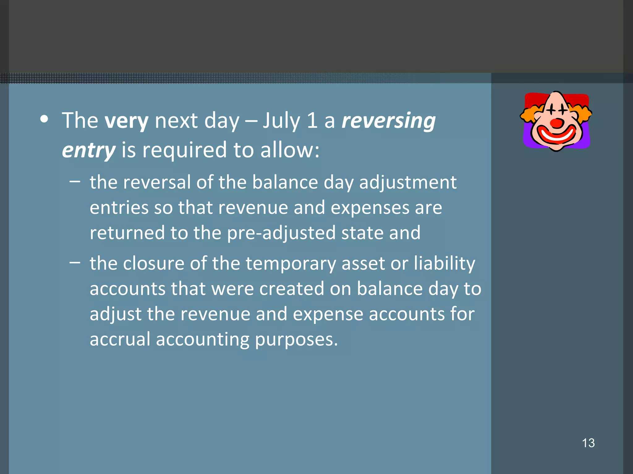 Accrual Accounting and Balance Day Adjustments | PPT