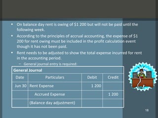 Accrual Accounting and Balance Day Adjustments | PPT