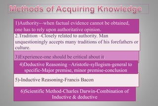 Methods of acquring knowledge | PPTX