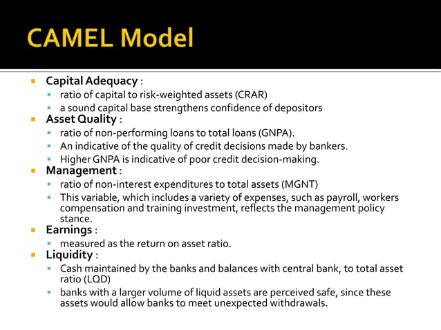 Methods of Bank Performance Evaluation | PPT