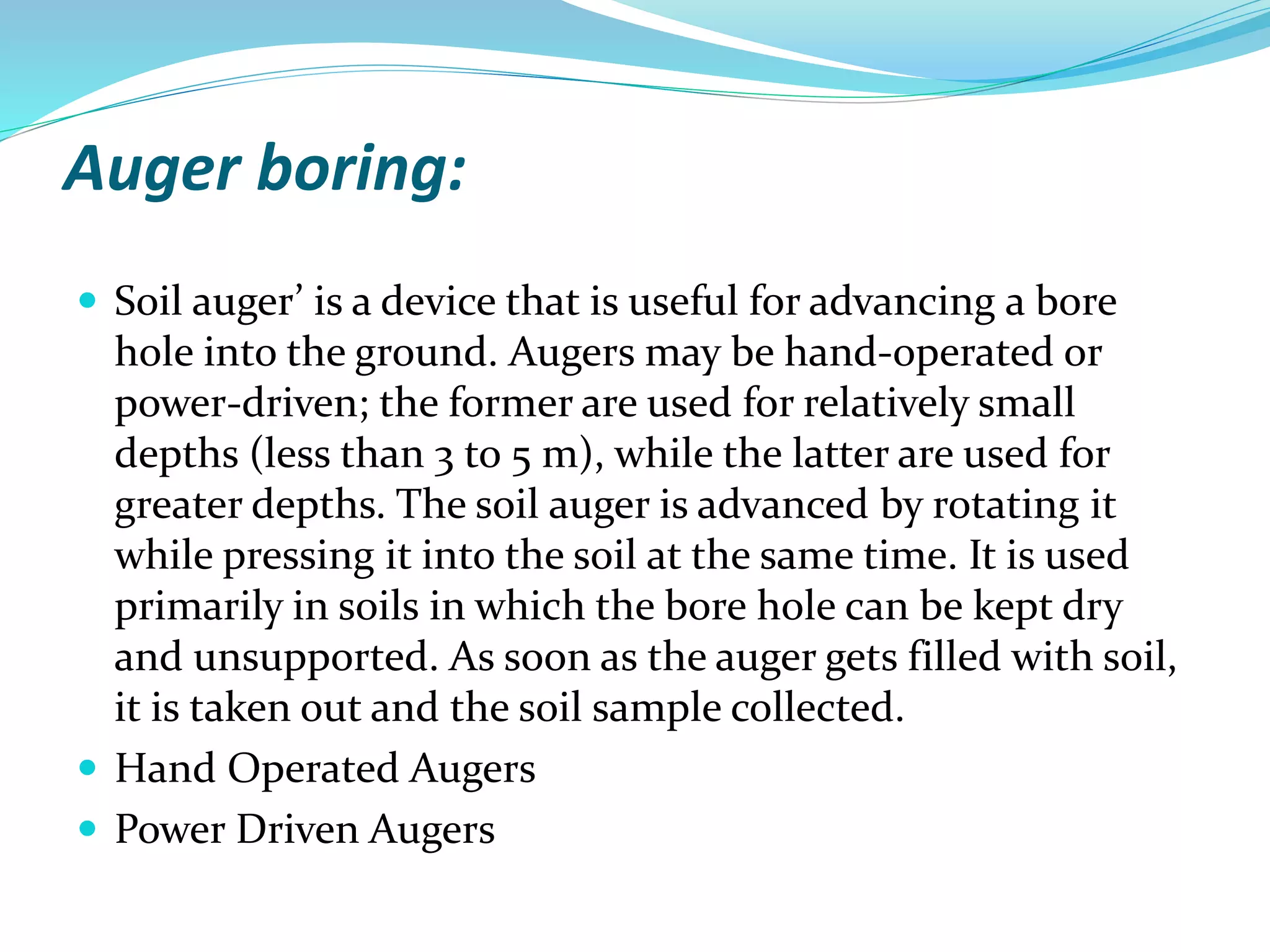 Methods of boring ppt | PPTX