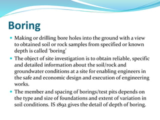 Methods of boring ppt | PPT
