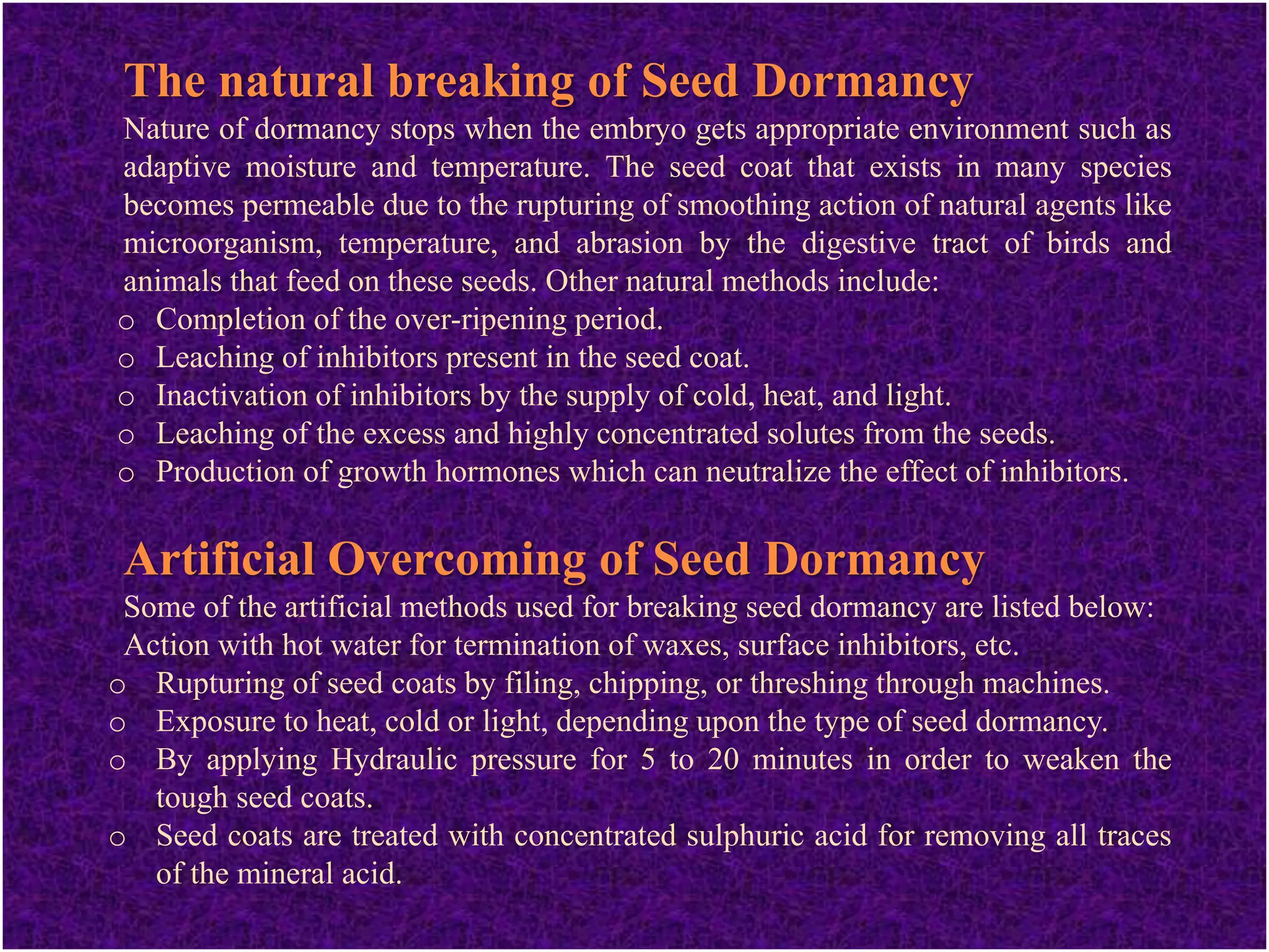 Methods of breaking dormancy | PPTX