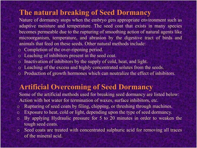 Methods of breaking dormancy | PPTX