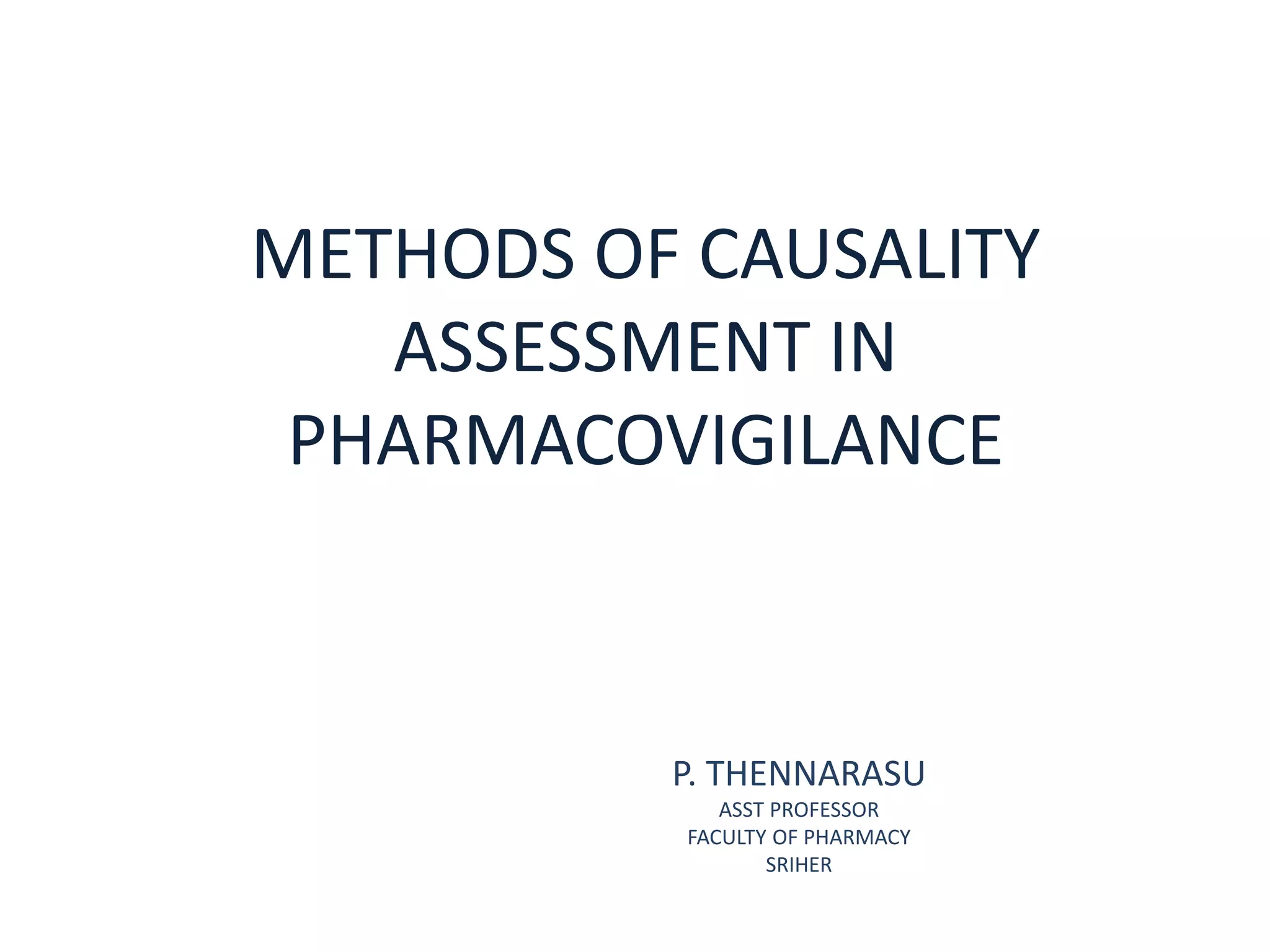 Methods of causality assessment | PPTX