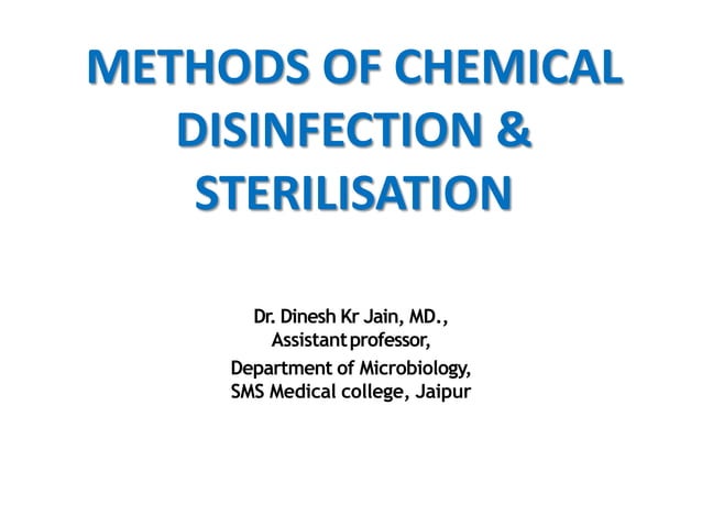Methods of chemical disinfection | PPTX