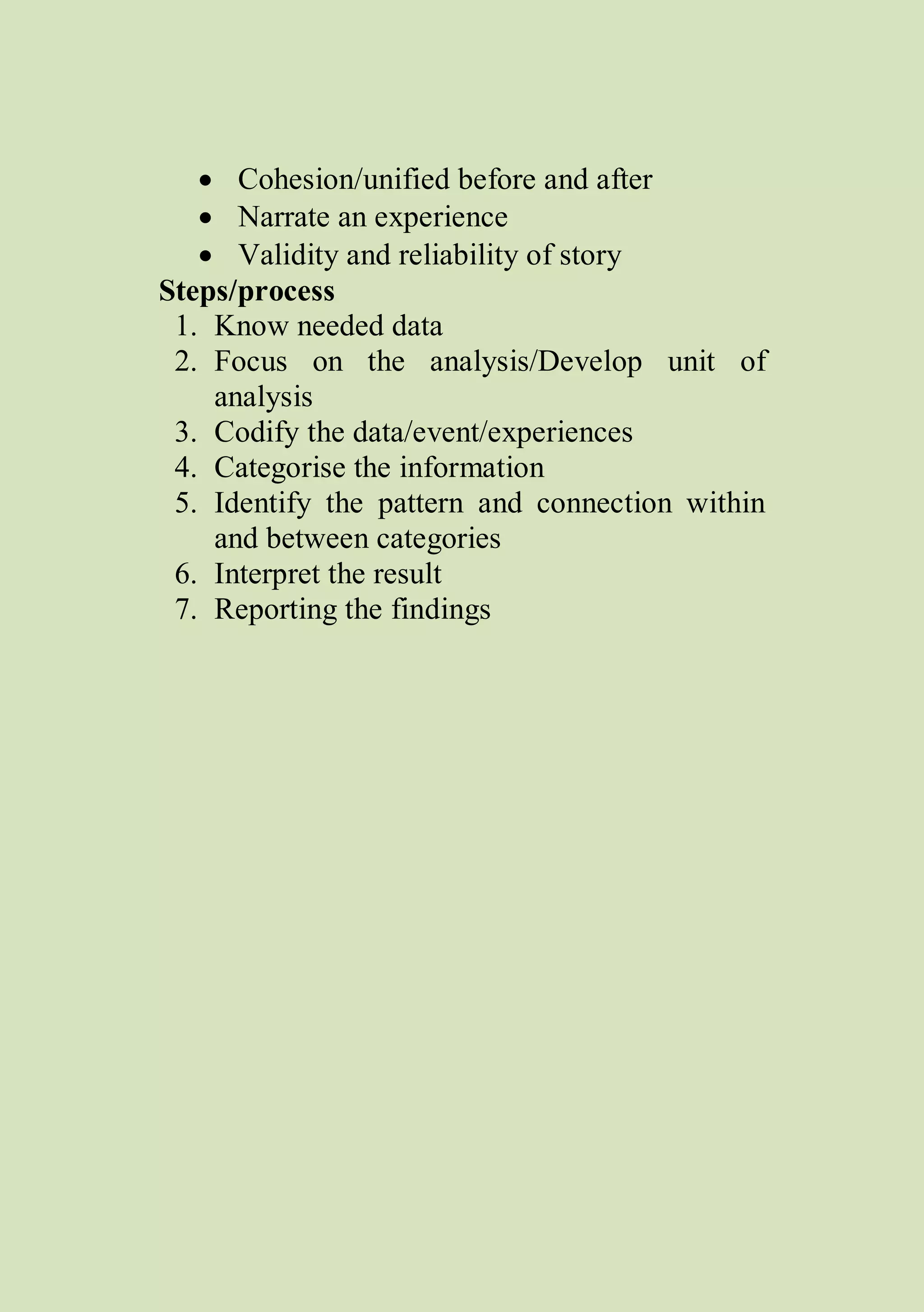 Methods of collecting and analysis qualitative data | PDF