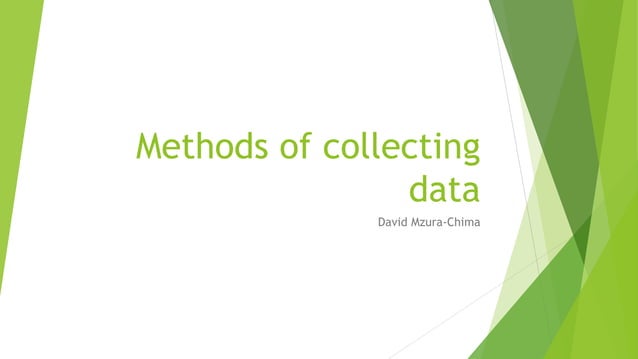 Methods of collecting data | PPT