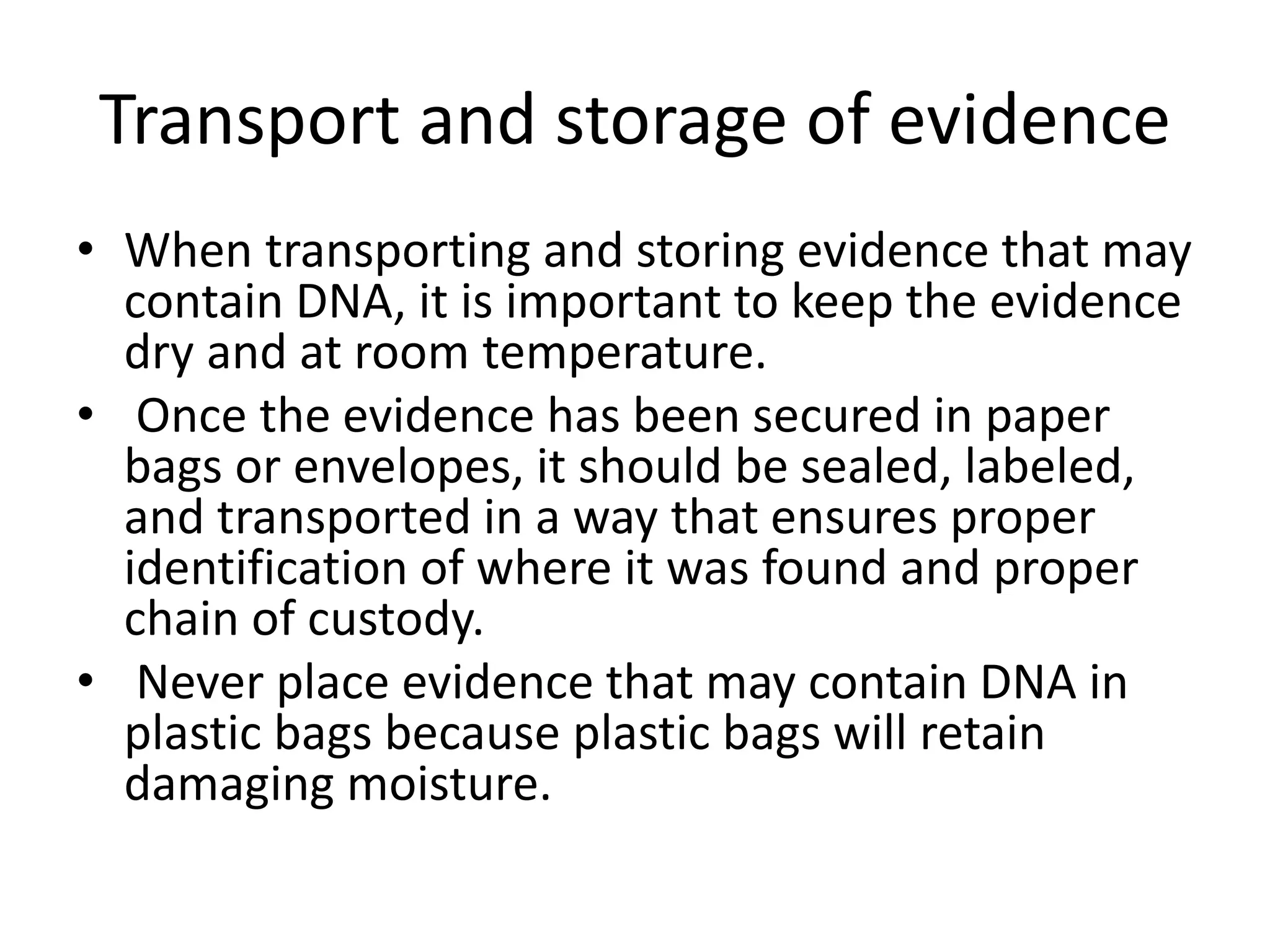 Methods of collection and preservation of Biological evidence 400L.pptx