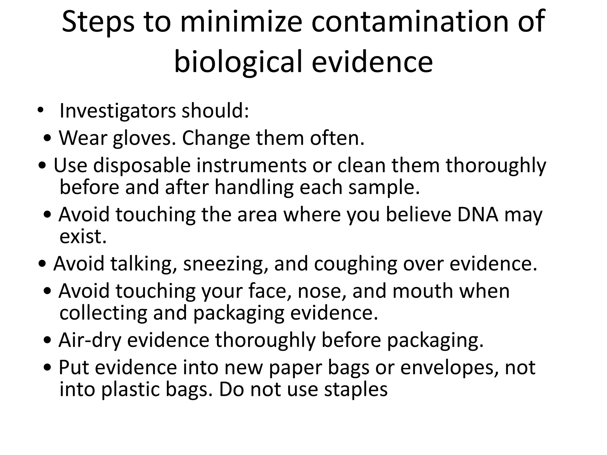 Methods of collection and preservation of Biological evidence 400L.pptx