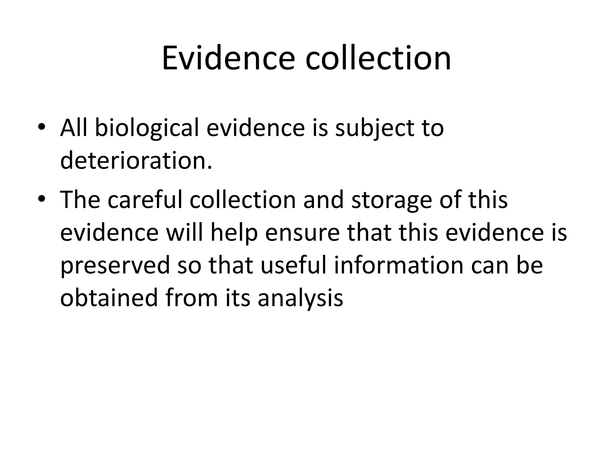 Methods of collection and preservation of Biological evidence 400L.pptx