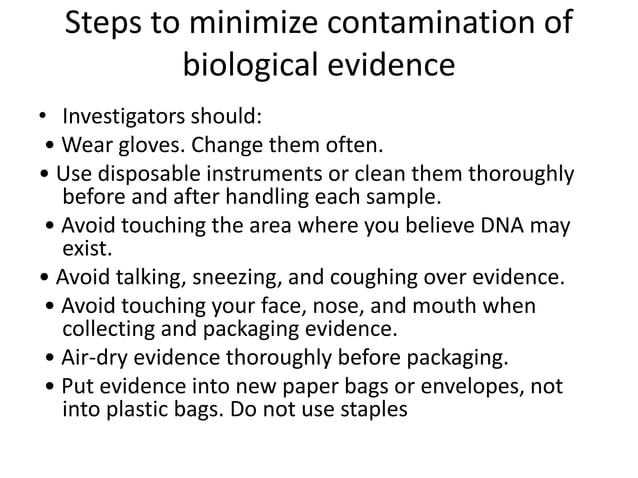 Methods of collection and preservation of Biological evidence 400L.pptx