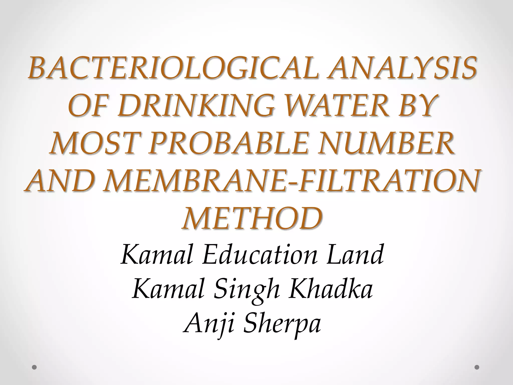 Methods of collectons of water samples and microbiological (1) | PPTX
