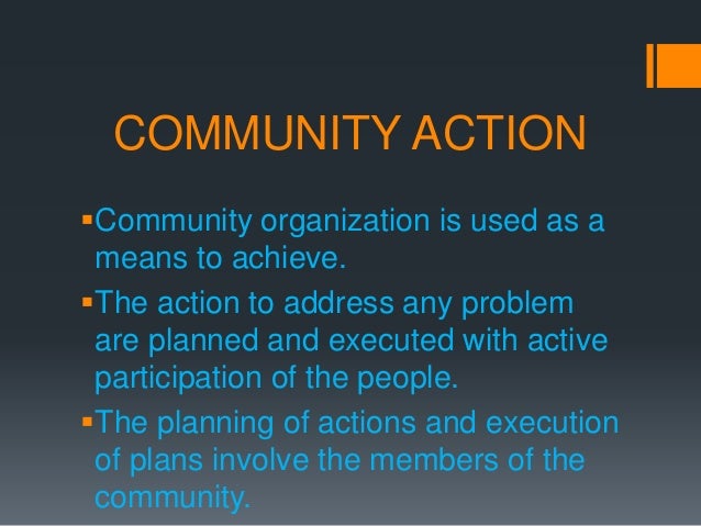 Methods of community organization