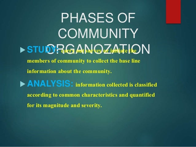 Methods of community organization