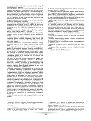 Methods of comparative analysis in the study of samples of Uzbek and ...
