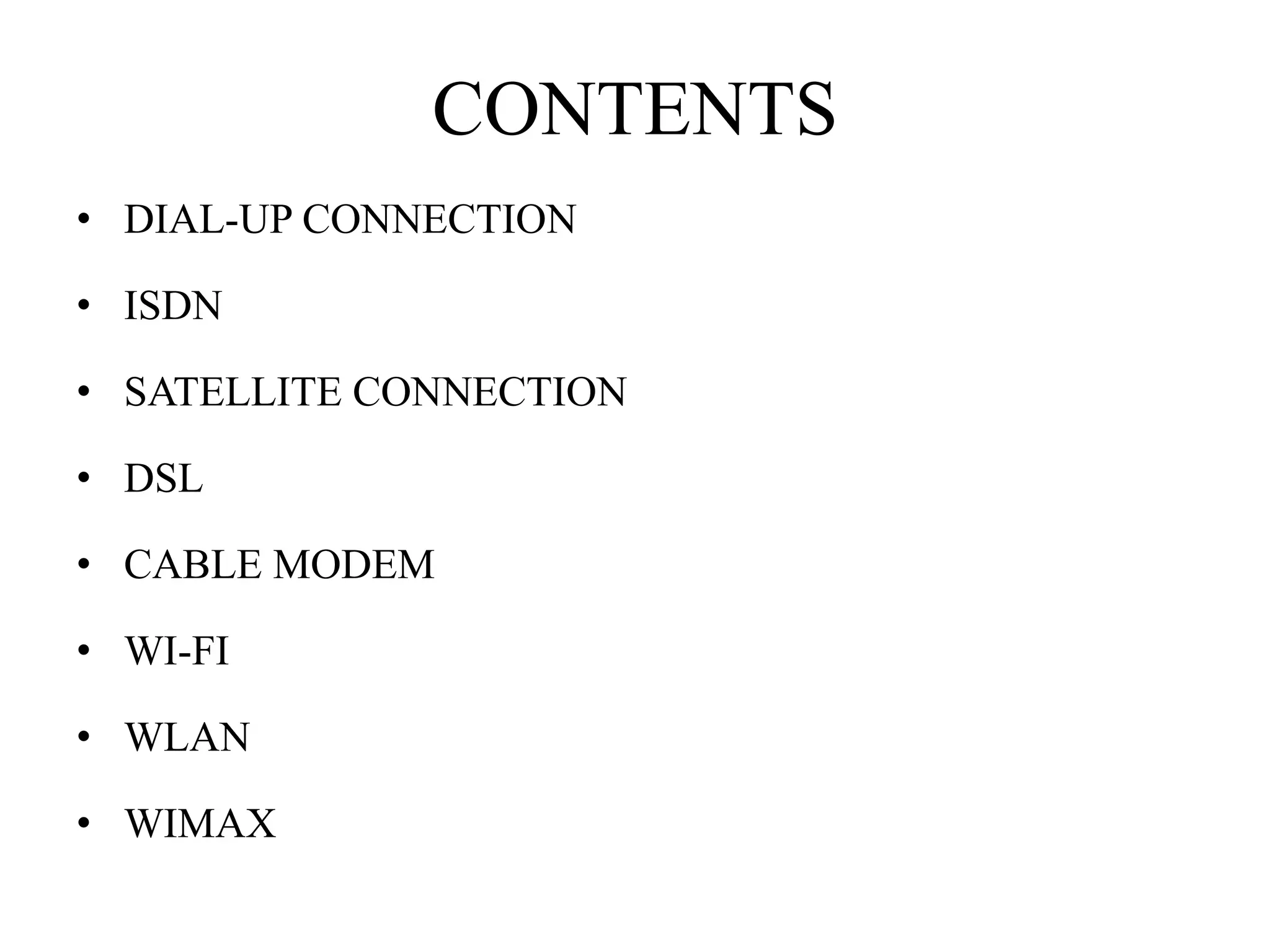 Methods of connecting internet | PPTX