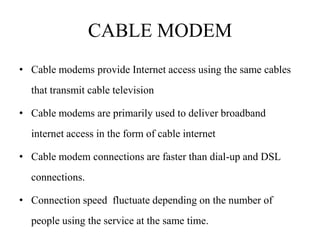 Methods of connecting internet | PPTX