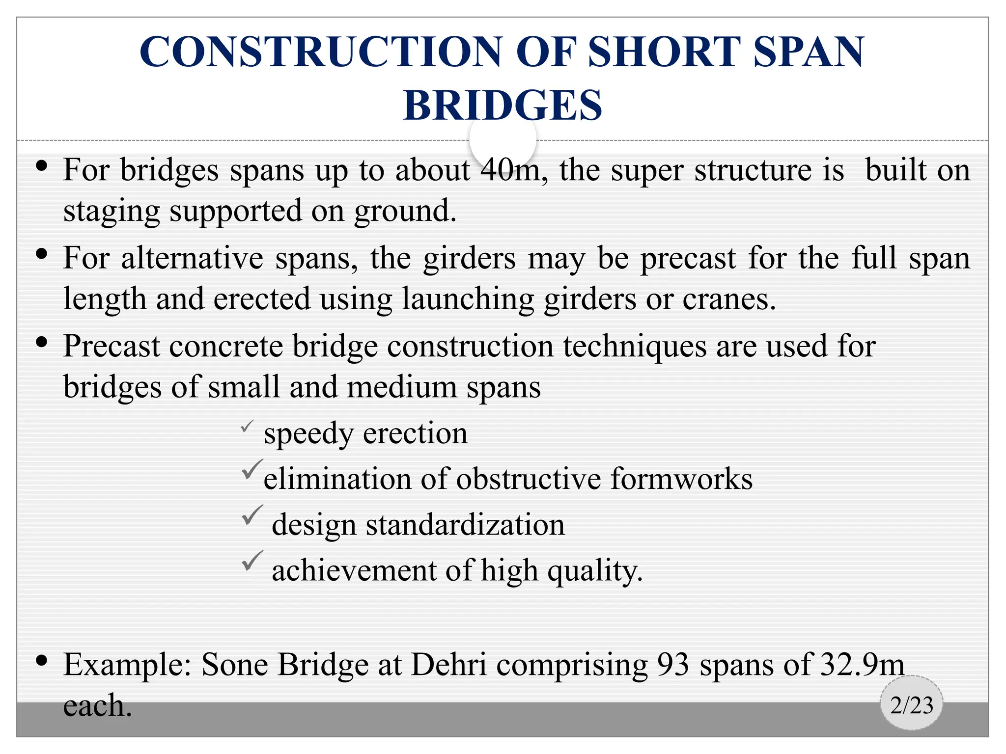 METHODS OF CONSTRUCTION OF BRIDGES. different types application ...