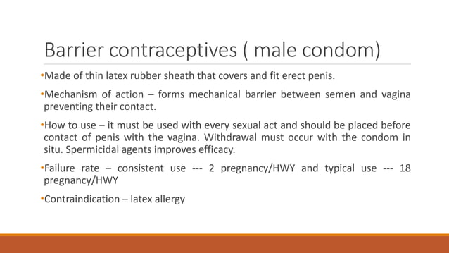 Methods of contraception and its application , contracindication and ...