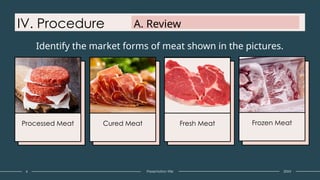Methods of Cooking Meat - TLE Cookery Lesson | PPTX
