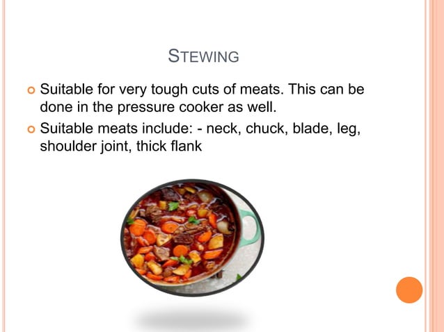 Methods of cooking meat and offal | PPT