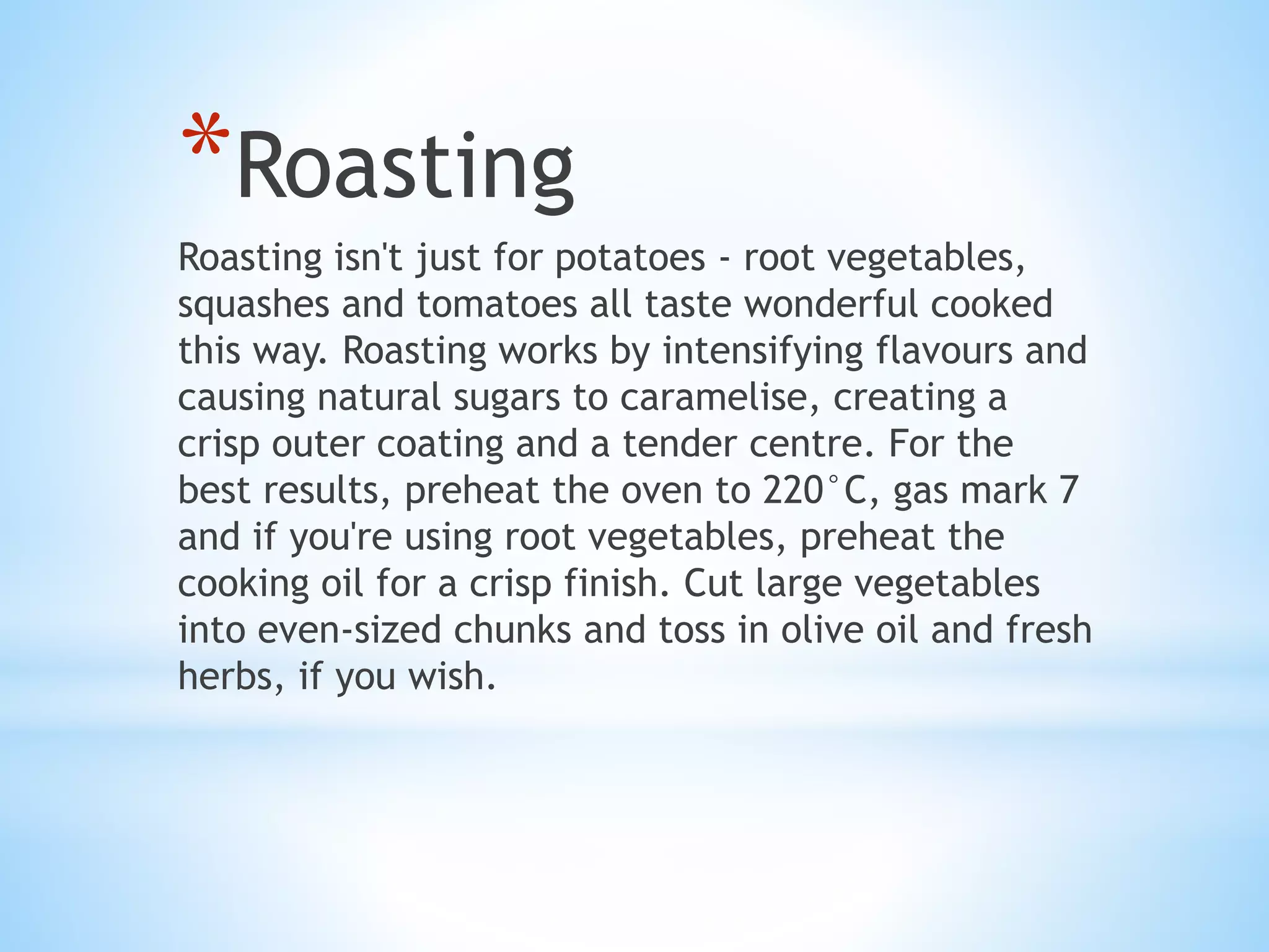Methods of cooking vegetable dishes | PPTX