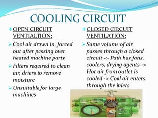 Methods Of Cooling Of Electrical Machines | PPTX