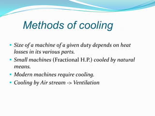 Methods Of Cooling Of Electrical Machines | PPTX