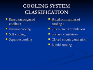 Methods Of Cooling Of Rotating Electrical Machines | PPT