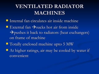 Methods Of Cooling Of Rotating Electrical Machines