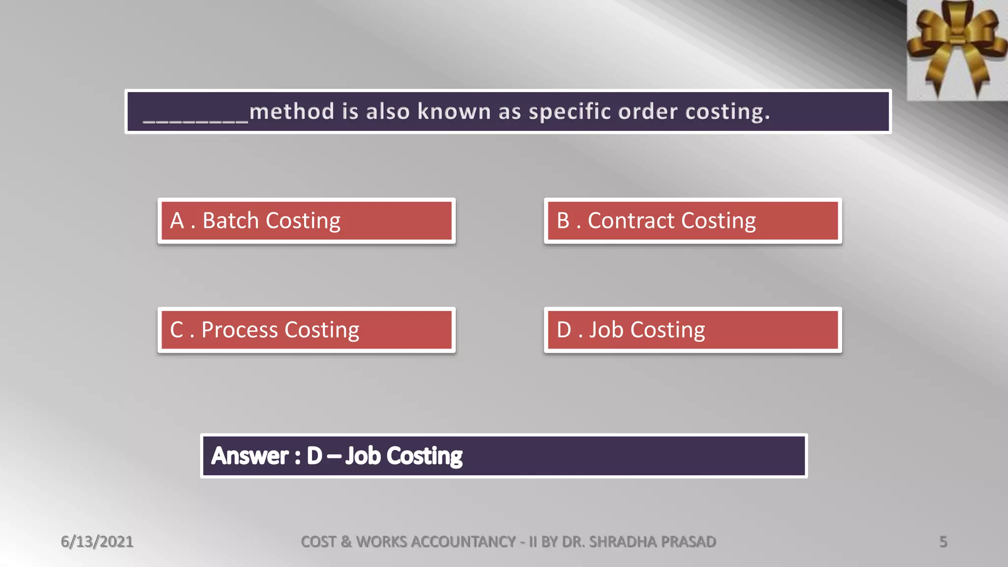 Methods of Costing | PPT