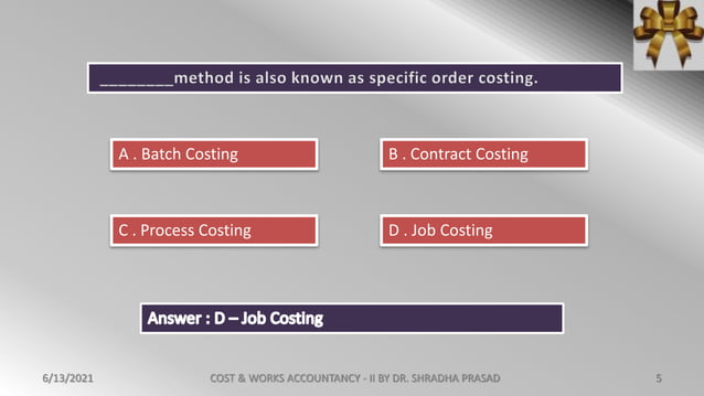 Methods of Costing | PPT