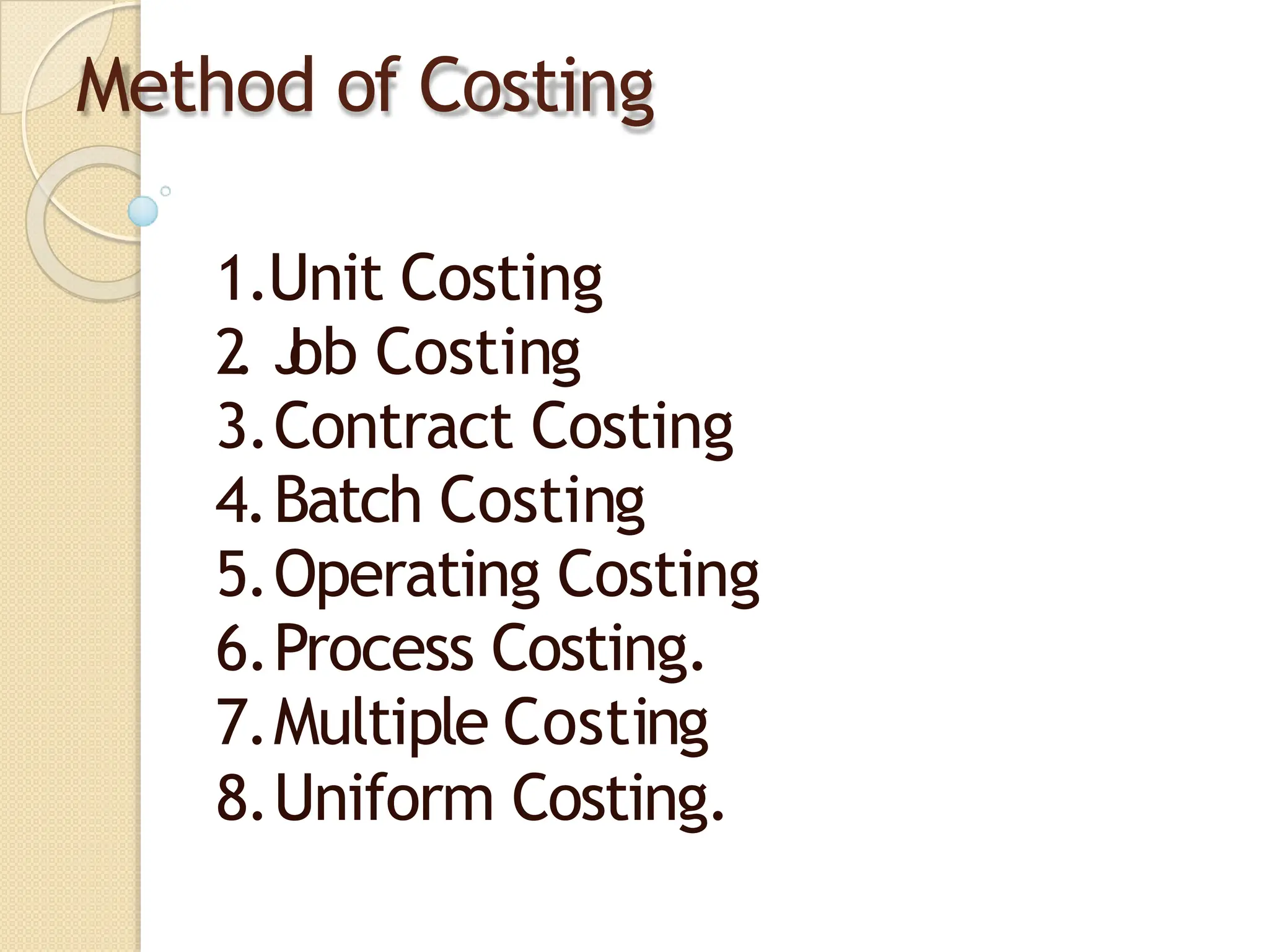 methods of costing.pptx powerpoint presentation | PPTX