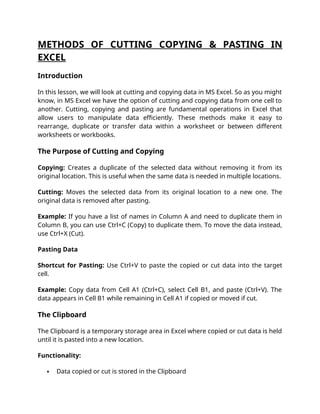 METHODS OF CUTTING COPYING HTML BASIC NOTES | PDF