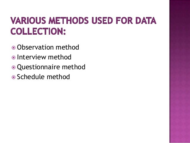 Methods Of Data Collection