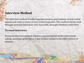Research Methodology - Methods of data collection | PPT