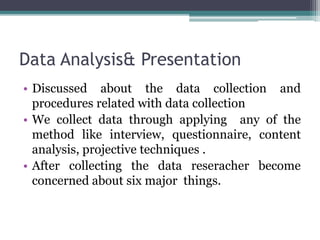 Methods of data collection