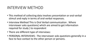Methods of data collection | PPTX | Science