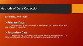 Methods of Data Collection types presenatation | PDF