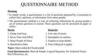 Methods of data collection.pptx (Statistics) | PPTX