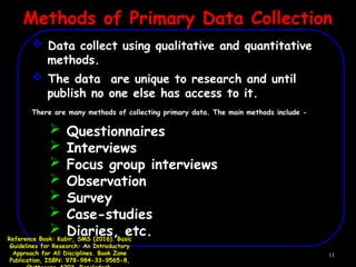 Comprehensive Methods of Data Collection for Research | PPT
