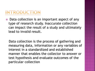 Methods of data collection | PPTX | Science