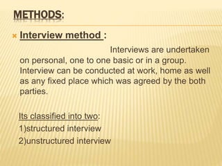 Methods of data collection | PPTX | Science