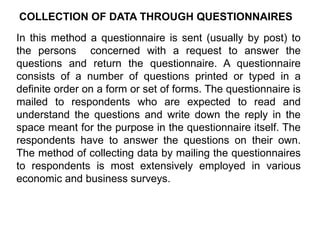 Methods of Data Collection - Primary, Secondary | PPT