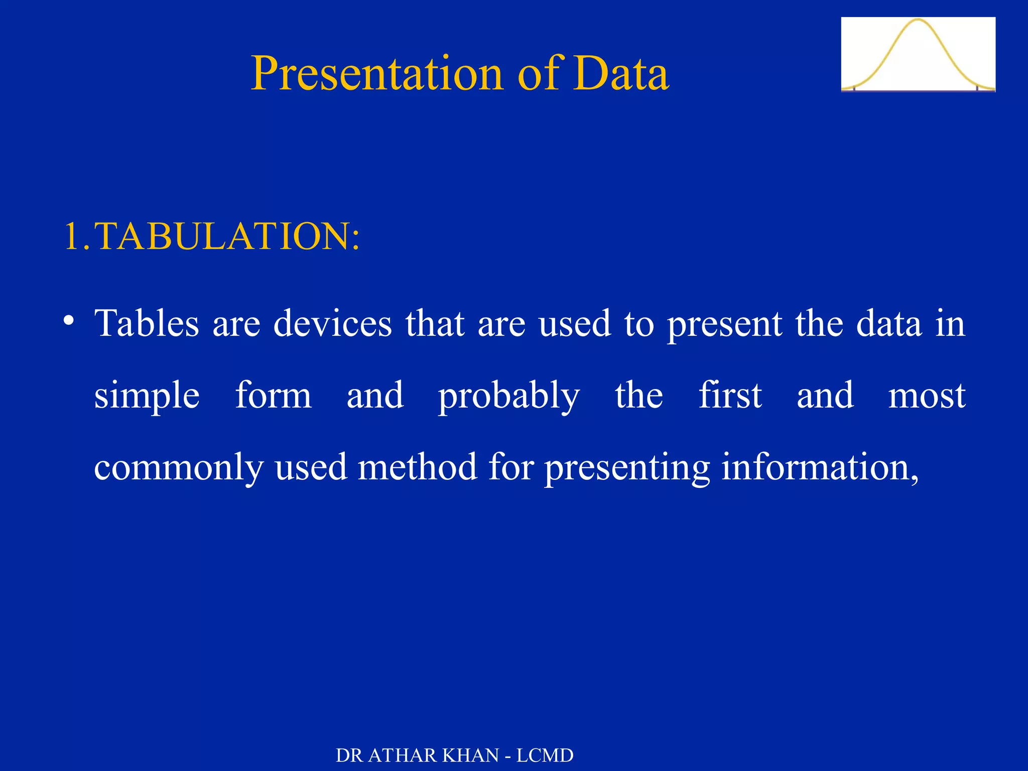 Methods of data presentation | PDF